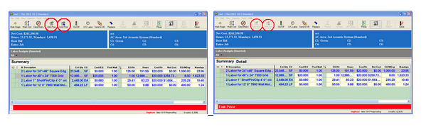 Labor Analysis Properties Screen - Estimating Edge