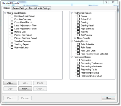 Standard Reports - Estimating Edge